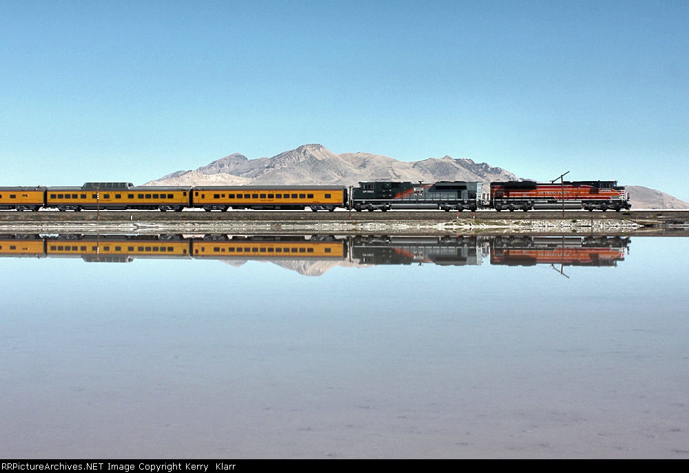 UP 1996 & 1983 reflecting with Stansbury Island in the background